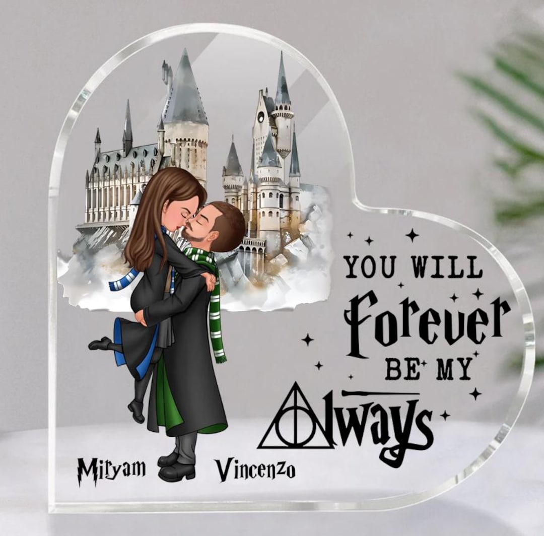 Personalized Wizard Couple Plaque, Custom Kissing Couple Portrait ...
