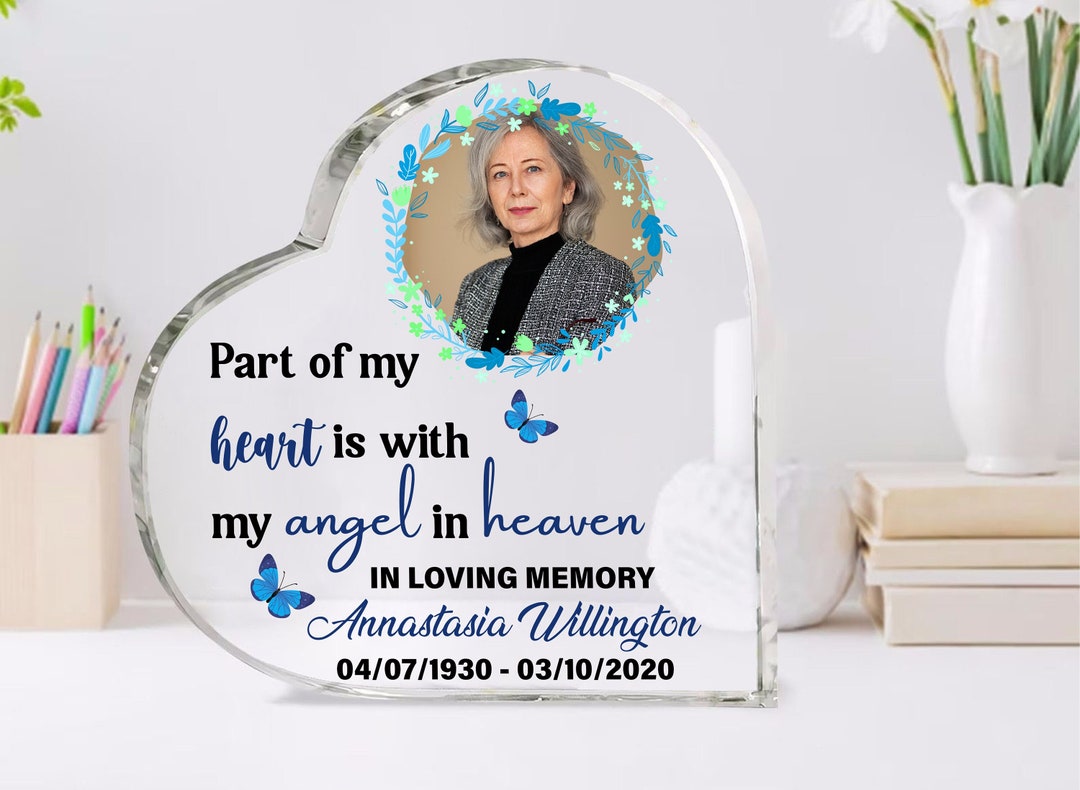 Personalized Memorial Gift, Custom Photo Acrylic Desktop Display, Loss ...