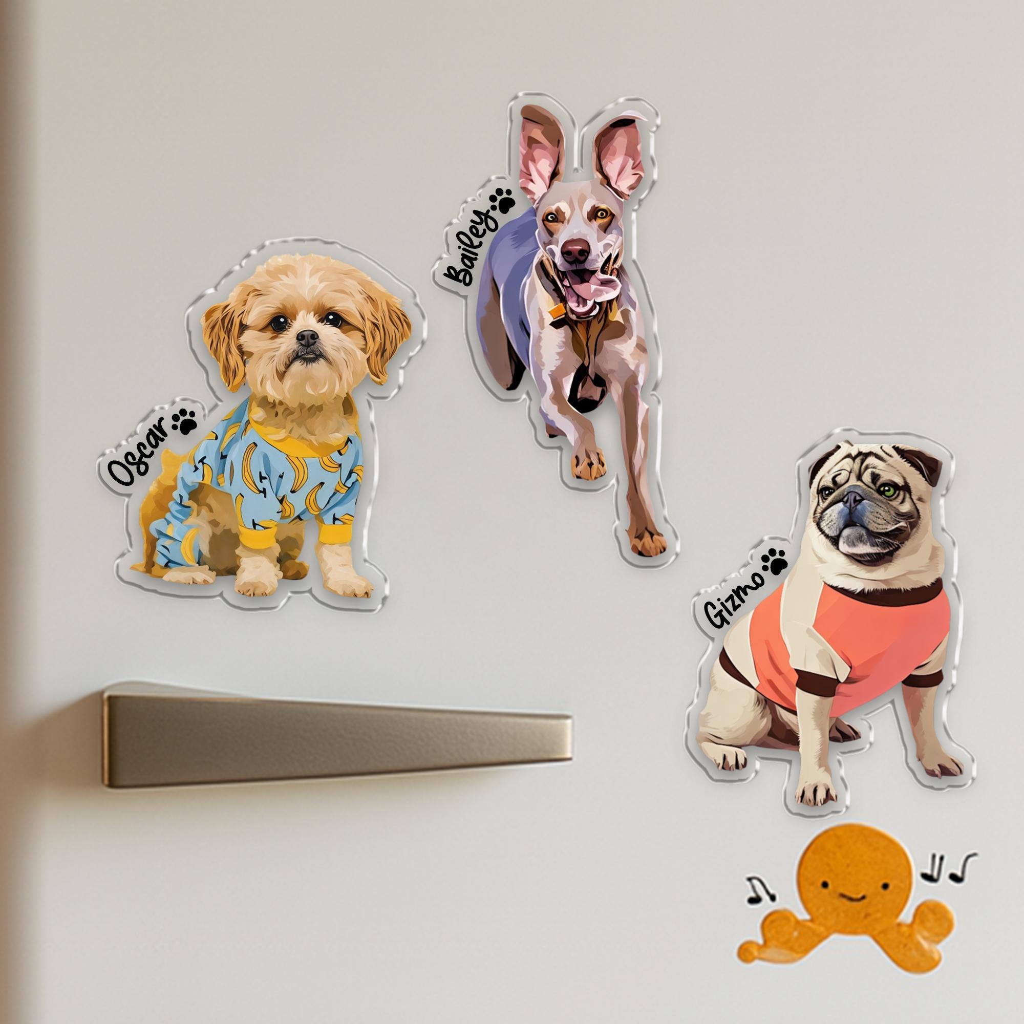 Personalized Pet Photo Magnet, Custom Dog or Cat Portrait Magnet, Gift ...