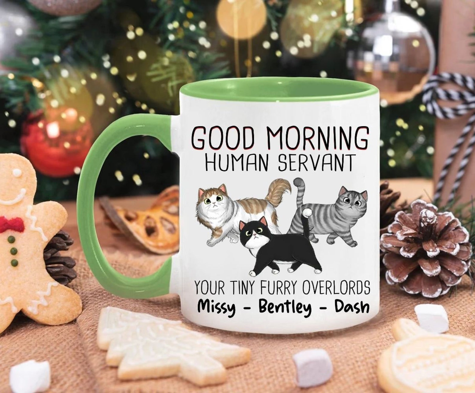 Personalized Coffee Mug Gift for Cat Lover, Good Morning Cat Human ...