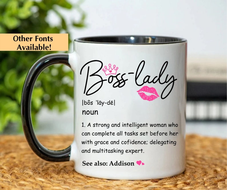 Personalized Boss Lady Definition Coffee Mug, Custom Name Boss Day Gift ...