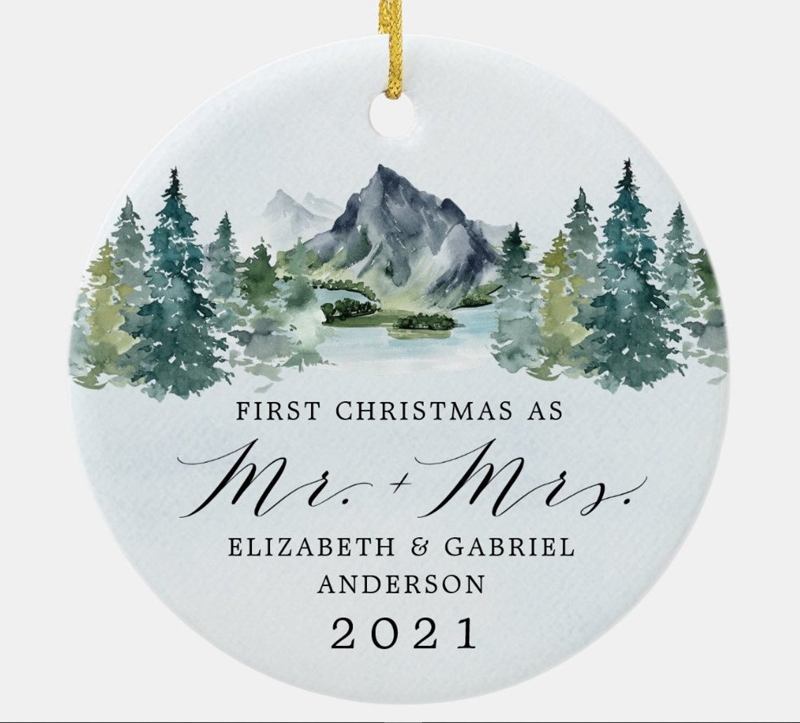 Personalized Mr and Mrs Ornament, Gift for Her, First Christmas Married ...