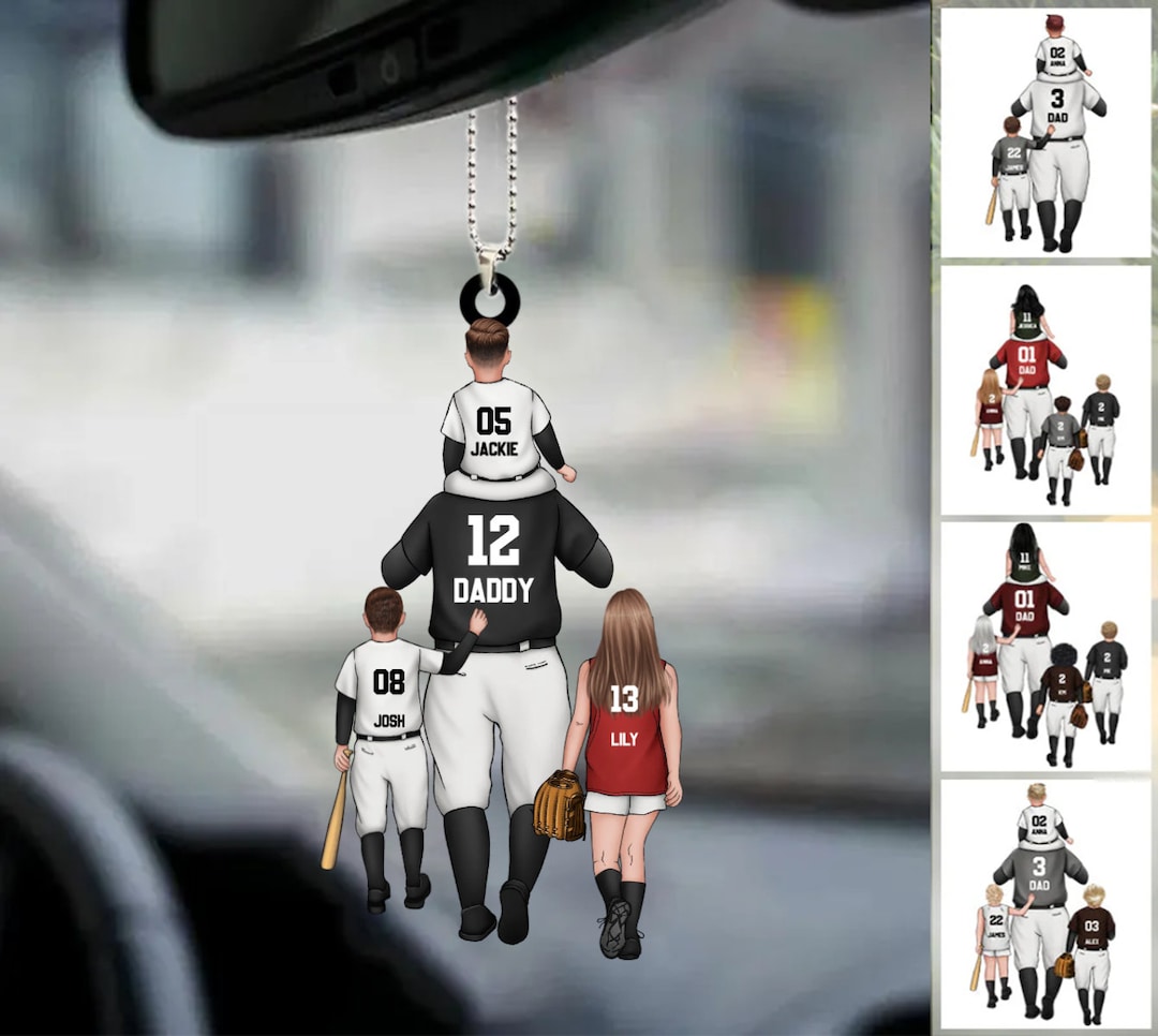Fathers Day Gifts, Daddy's Team Hanging Car Custom Car Ornament, Car ...