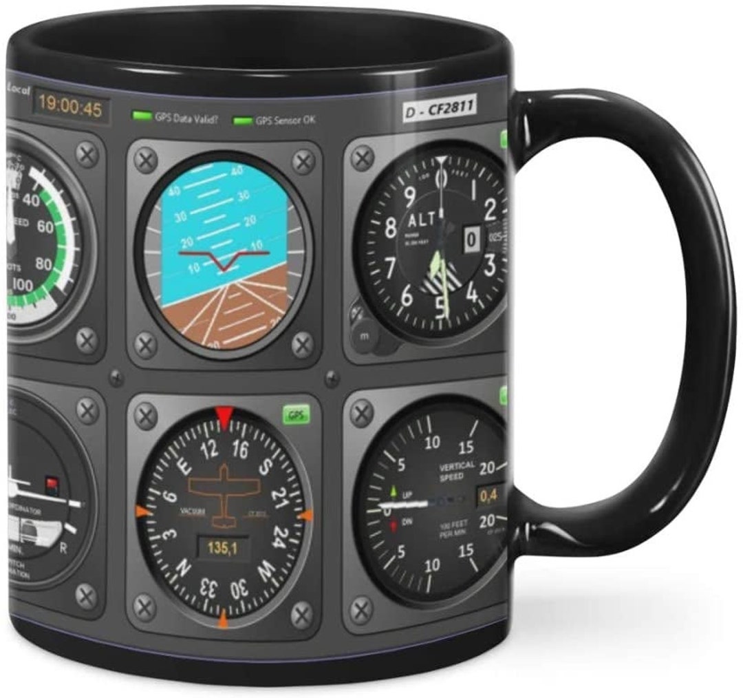Pilot Indicator Mug, Funny Pilot Aircraft Flight Deck Gifts for Men ...