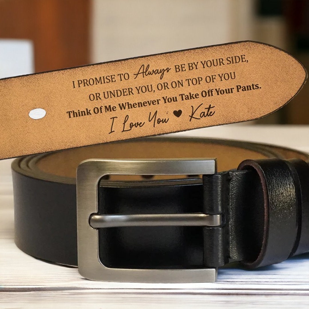 Custom Handmade Belt - Engraved Leather Belt - Grooms Men Gift ...