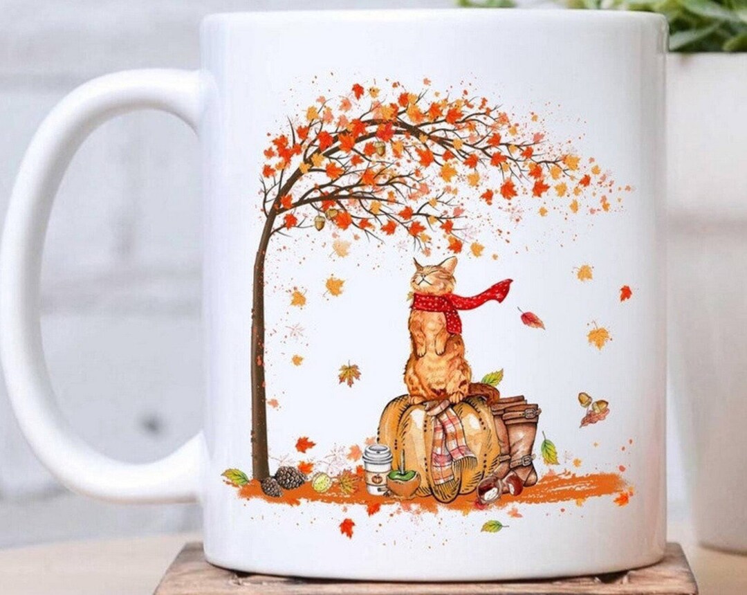 Autumn Cat Mug, It’s Fall Y’all Mug, Funny Gift for Halloween, Cute ...