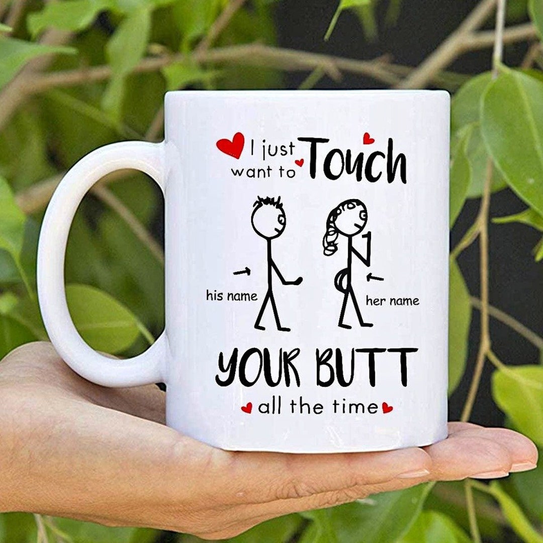 Custom Name Mug, Personalized Couple Mug Funny, Butt Mug, Valentines ...