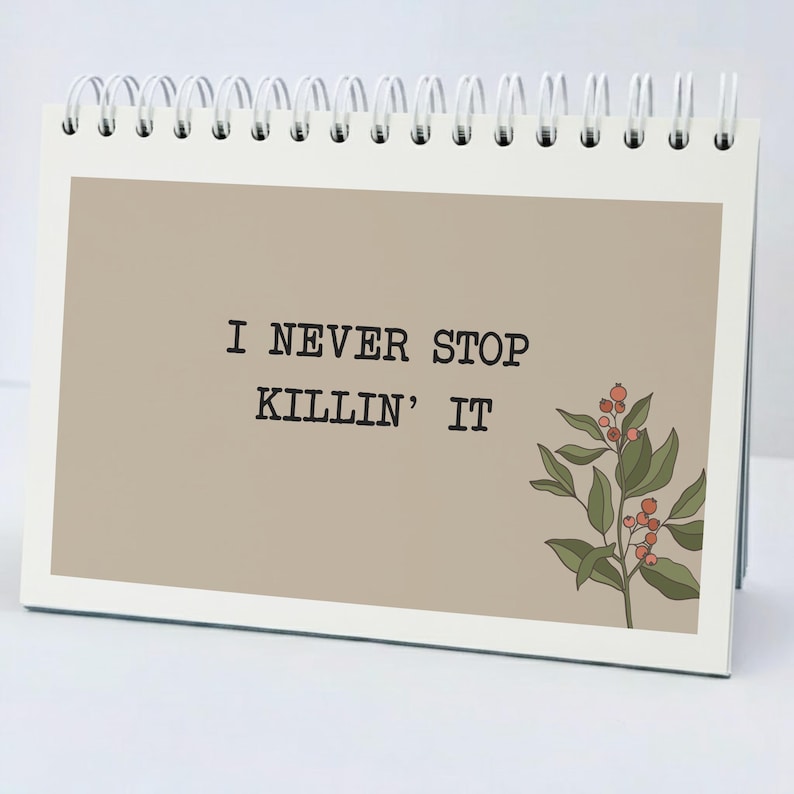 Sweary Affirmation Desk Flip Chart Desk Pad Book, 52 Weeks of Positive ...