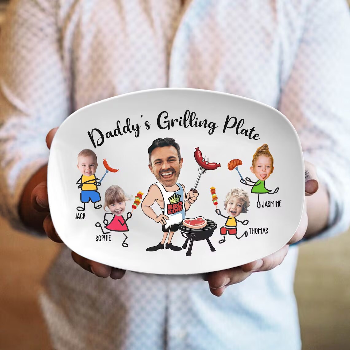 Personalized Dad Grilling Platter, Father's Day Gift From Kids - Etsy