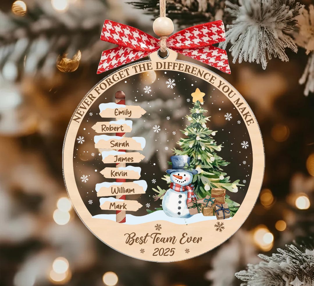 Personalized Team Ornament, Custom Great Team Christmas Gift, Employee ...