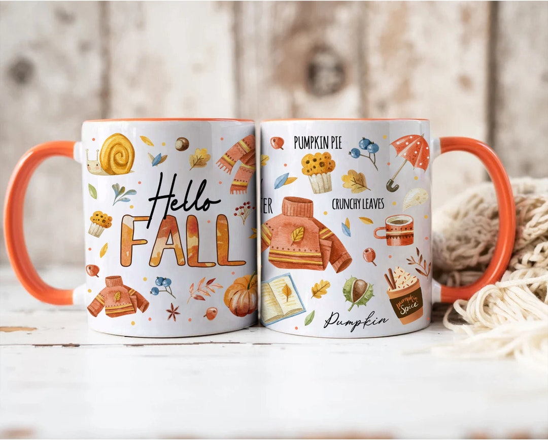 Hello Fall Coffee Mug, Fall Mug, Pumpkin Spice Mug, Autumn Mug, Pumpkin ...