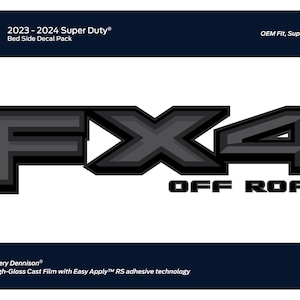 Black Out 2023-2024 Ford F250 Super Duty FX4 off Road Decal Replacement ...