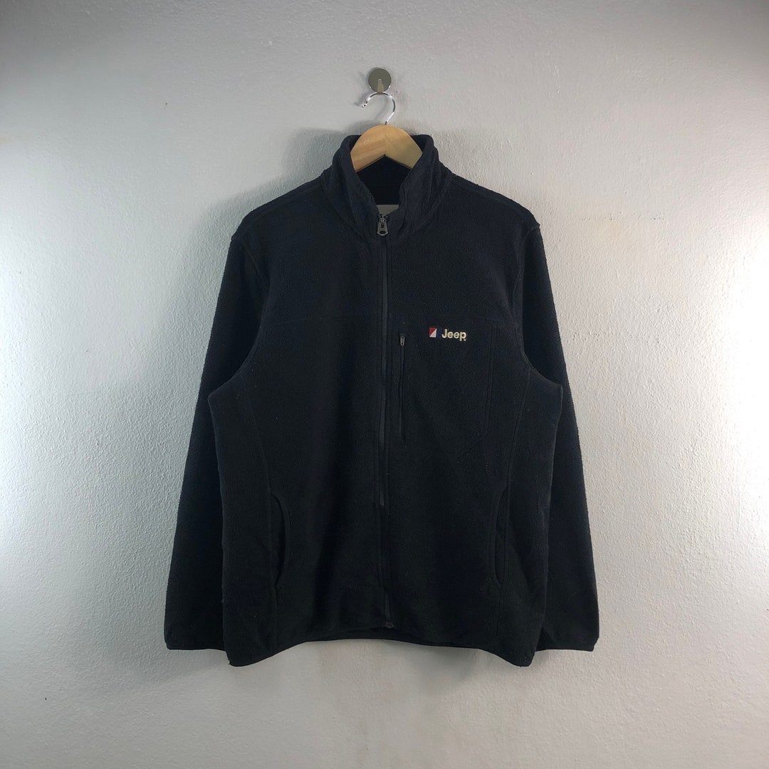 Jeep Black Vintage Fleece Light Outdoor Zipper Brand Casual Menswear ...