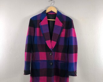 Pink Checkered Coat - Etsy