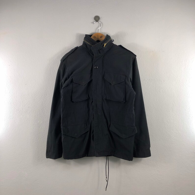 YMCLKY Black Vintage M65 Multipocket Cargo Tactical Military Stylish Outfits Army Casual Jacket ...