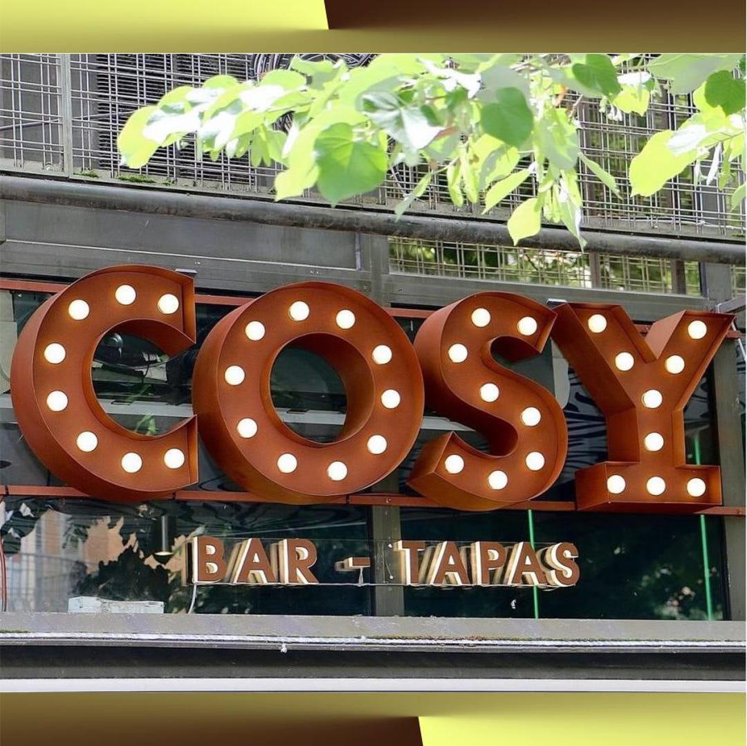 Large Rusted Metal Letters Light up Led Lights for Bar or Restaurant ...