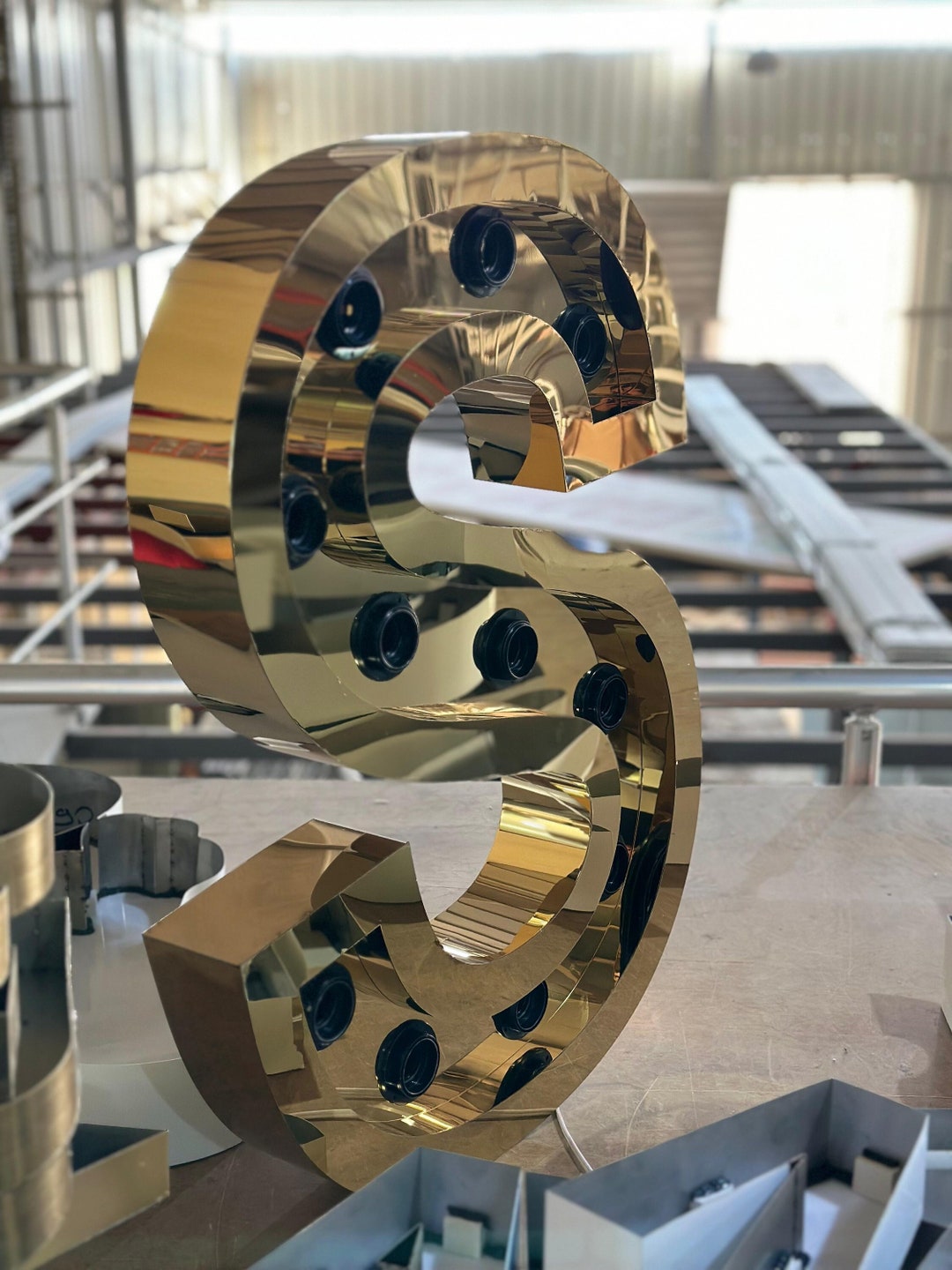 Large Gold Metal Letters Light up Led Lights for Bar or Restaurant ...