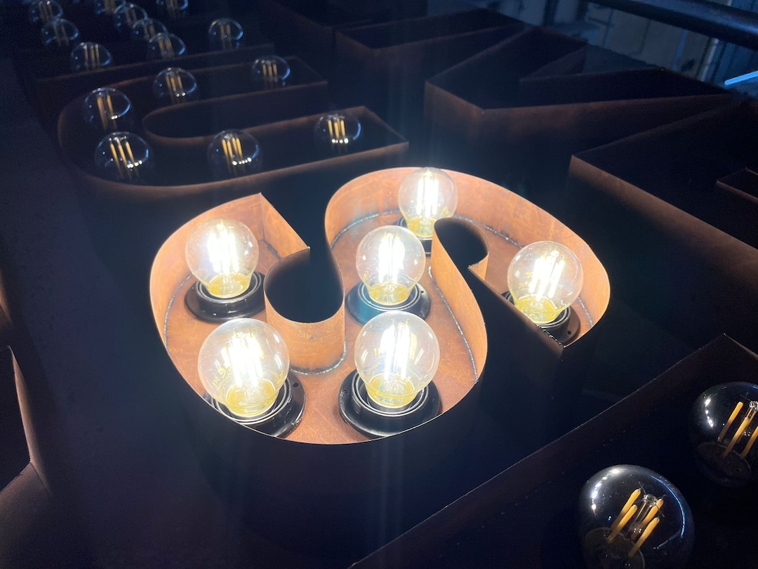 Large Rusted Metal Letters Light up Led Lights for Bar or Restaurant ...
