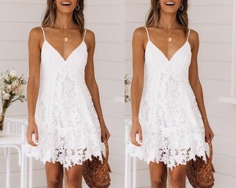 Deep V Mini Dress - Etsy