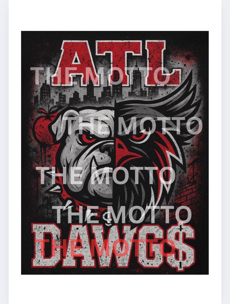 ATL DAWGS Urban Mashup Art Print | Georgia Bulldogs & Atlanta Falcons ...