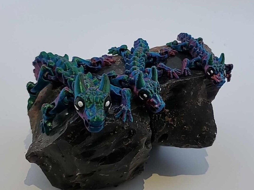 Articulating Glorious Baby Dragon Keychain Multi-colored - Etsy