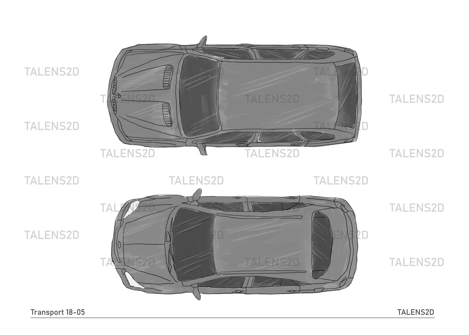 Car Top View, 2D Top View PNG for Floor Plan, PNG Files for Download - Etsy