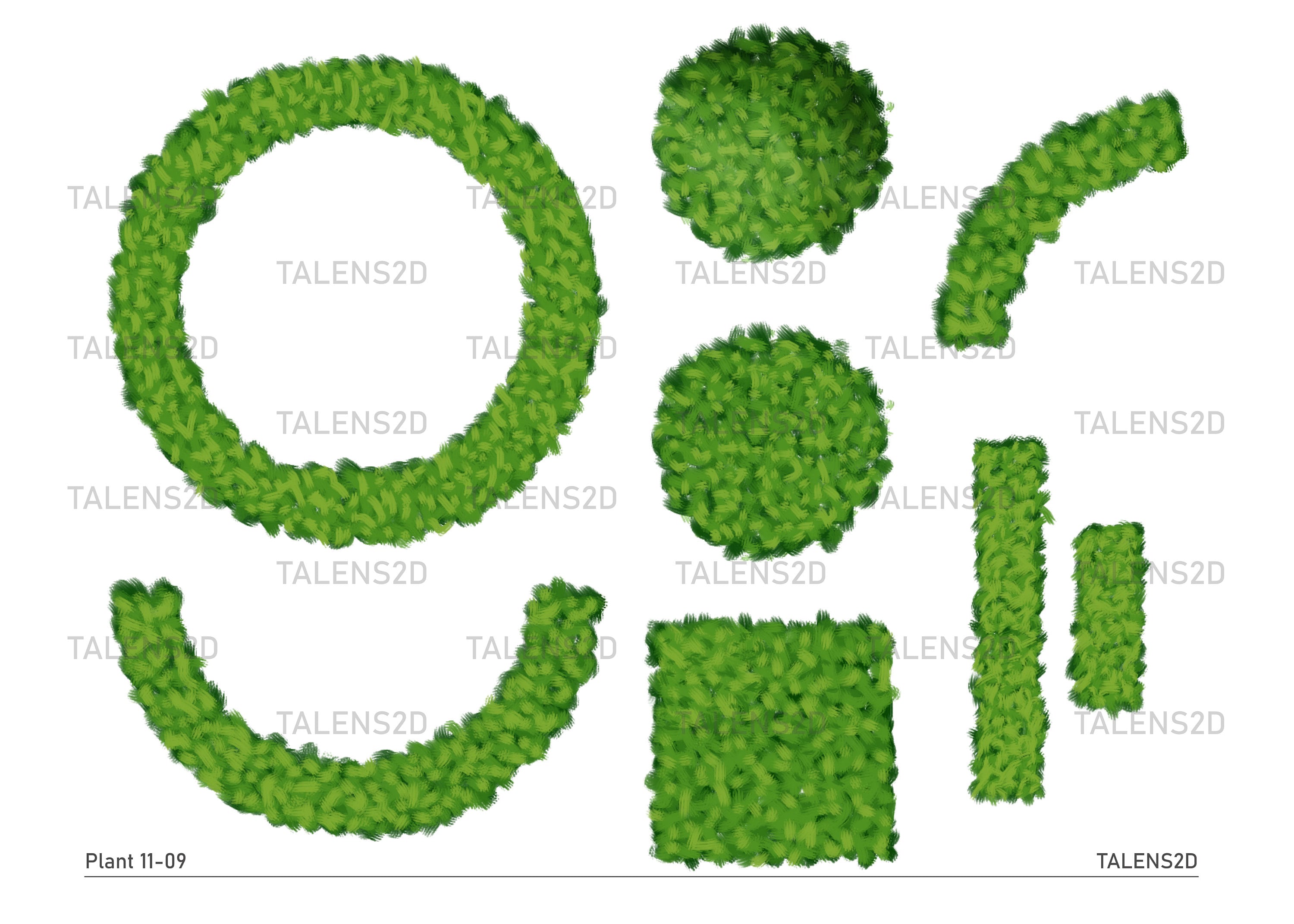 Plant Top View, 2D Landscape Clipart in PNG - Etsy
