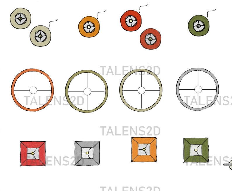 Lamp Top View 2D Furniture Top View for Floor Plans PNG - Etsy