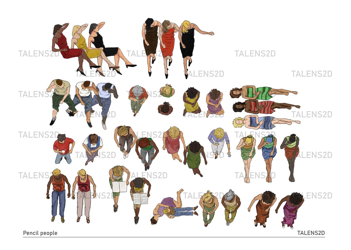 People Top View 2D Landscape Top View for Floor Plans PNG - Etsy