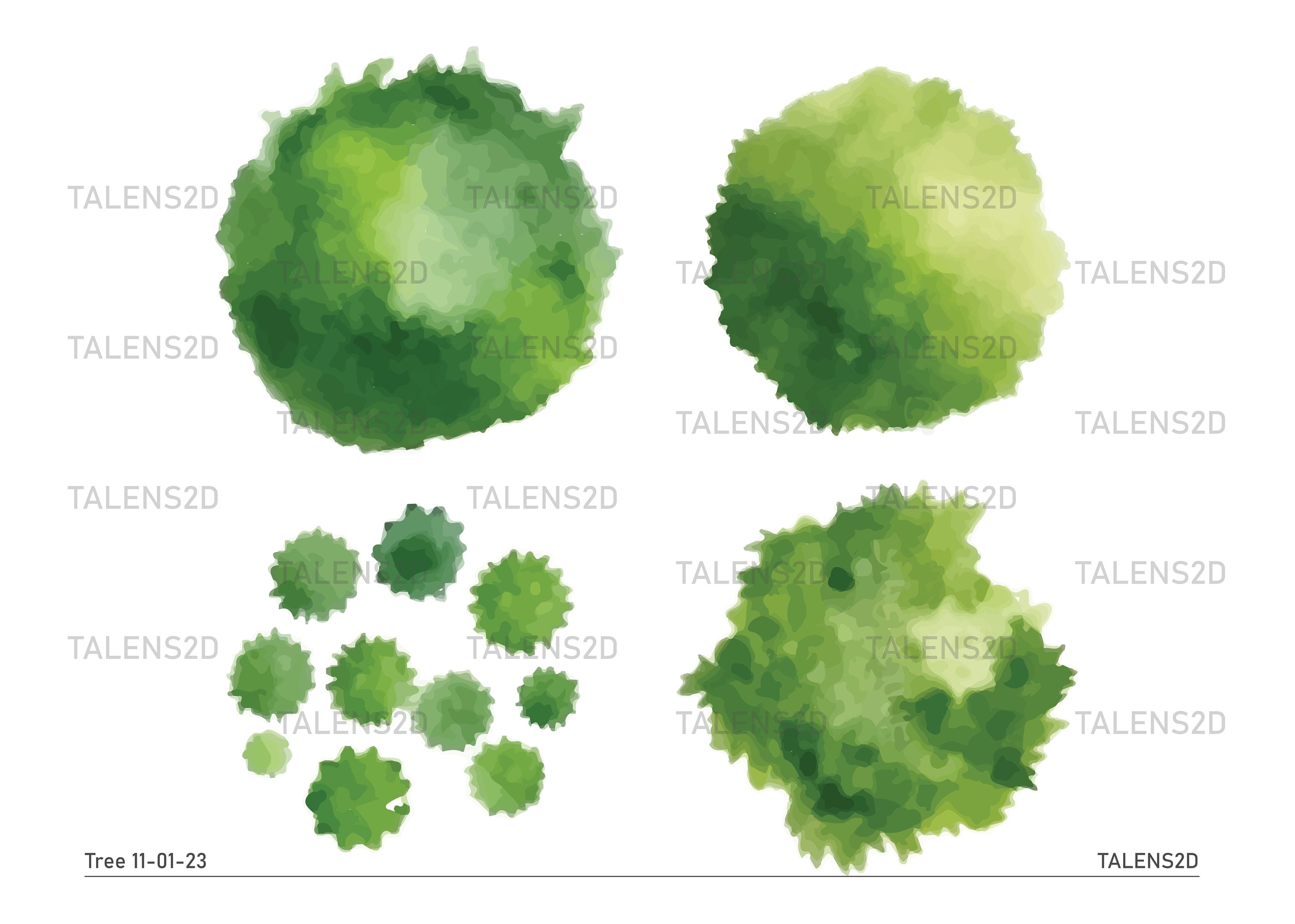 Tree Top View, 2D Landscape Clipart in PNG - Etsy