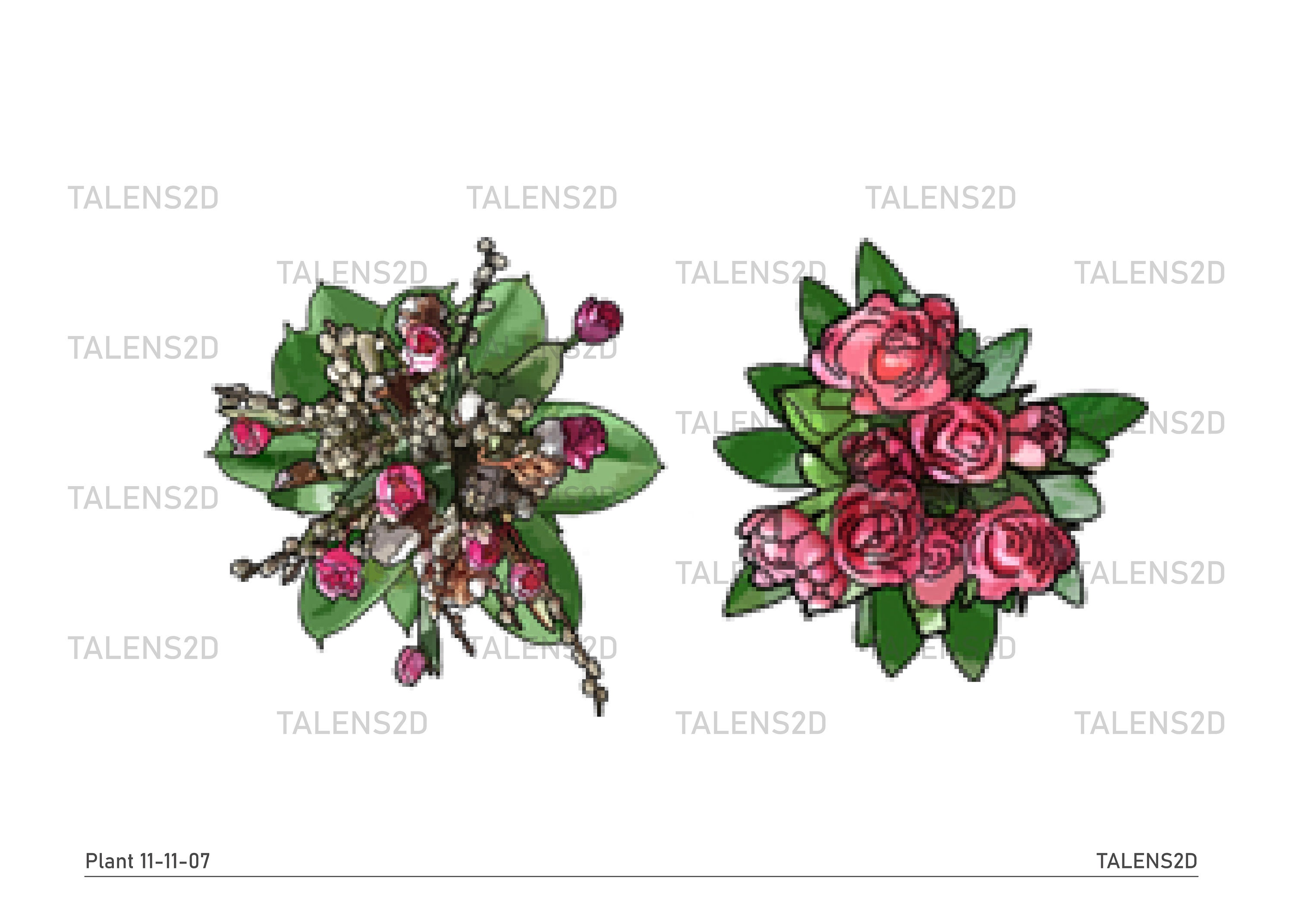 Plant Top View, Landscape Plants, Hand Painted Plant Top Symbols for ...