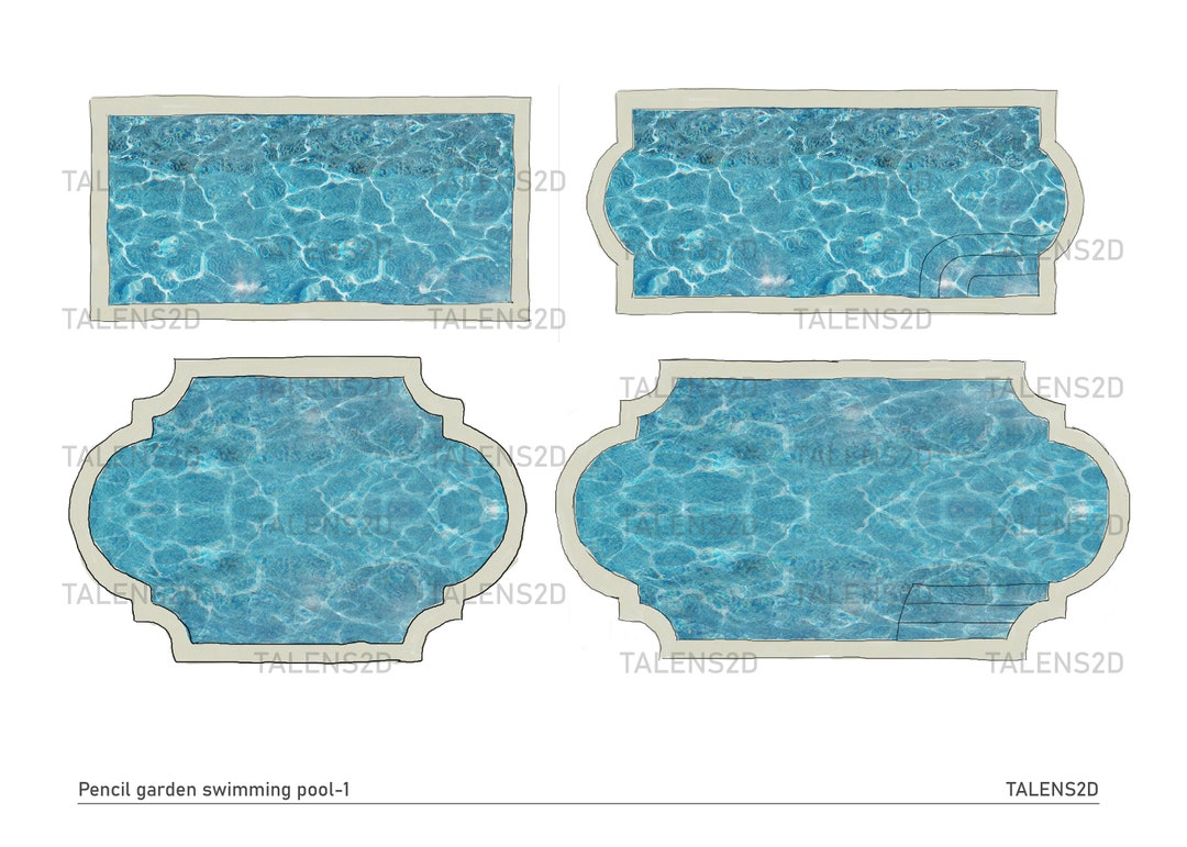 Pool Top View 2D Landscape Top View for Floor Plans PNG - Etsy
