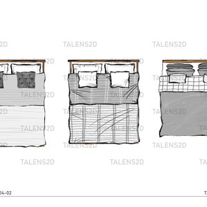 Bed Top View, 2D Top View PNG for Floor Plan, PNG Files for Download - Etsy