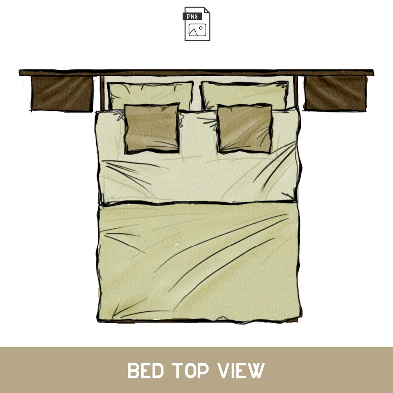 Bed Top View PNG (digital Download) - Etsy