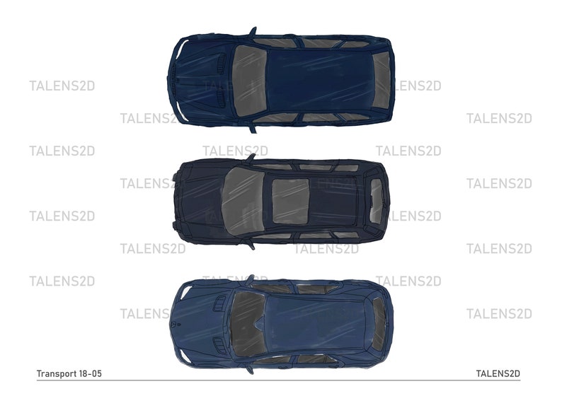 Car Top View, 2D Top View PNG for Floor Plan, PNG Files for Download ...