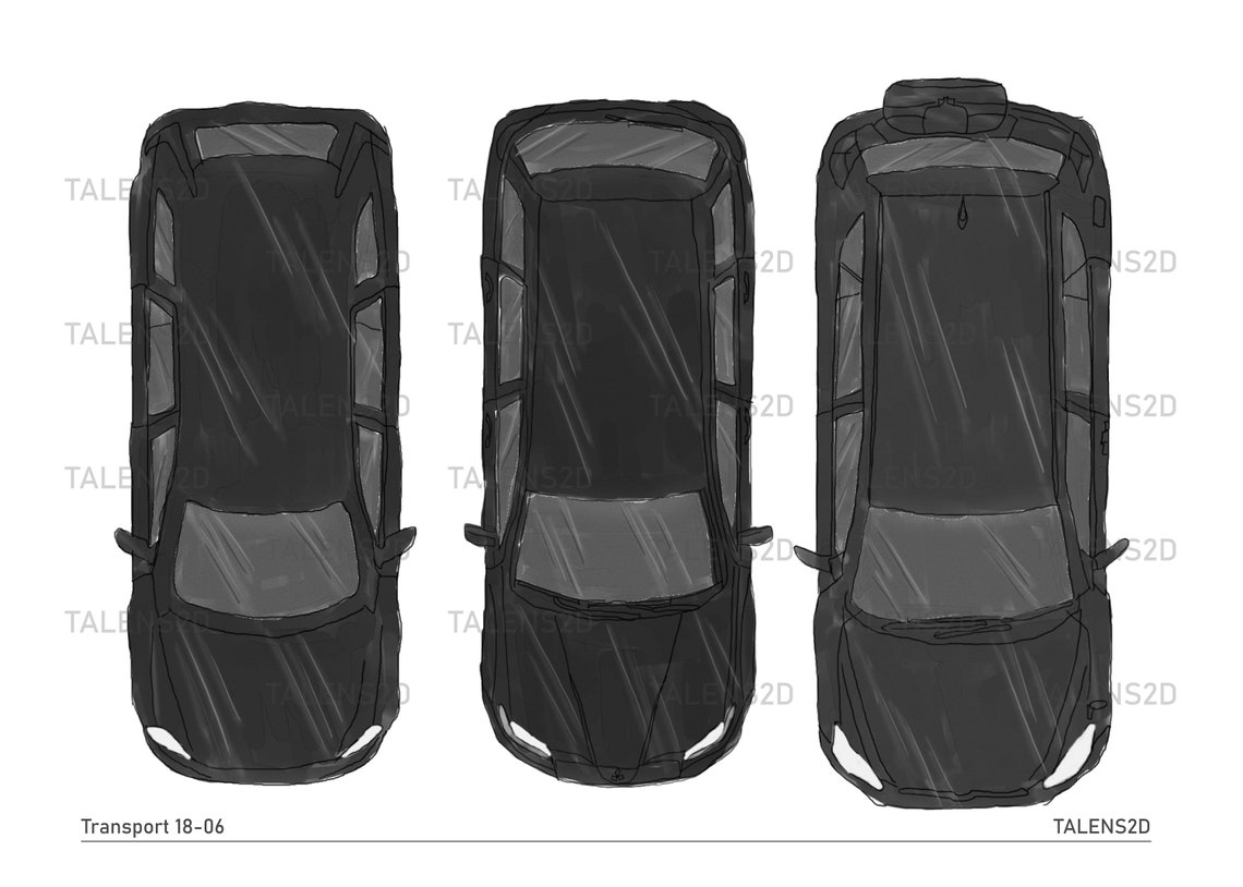 Car Top View, 2D Furniture Top View for Floor Plans, PNG Files for ...