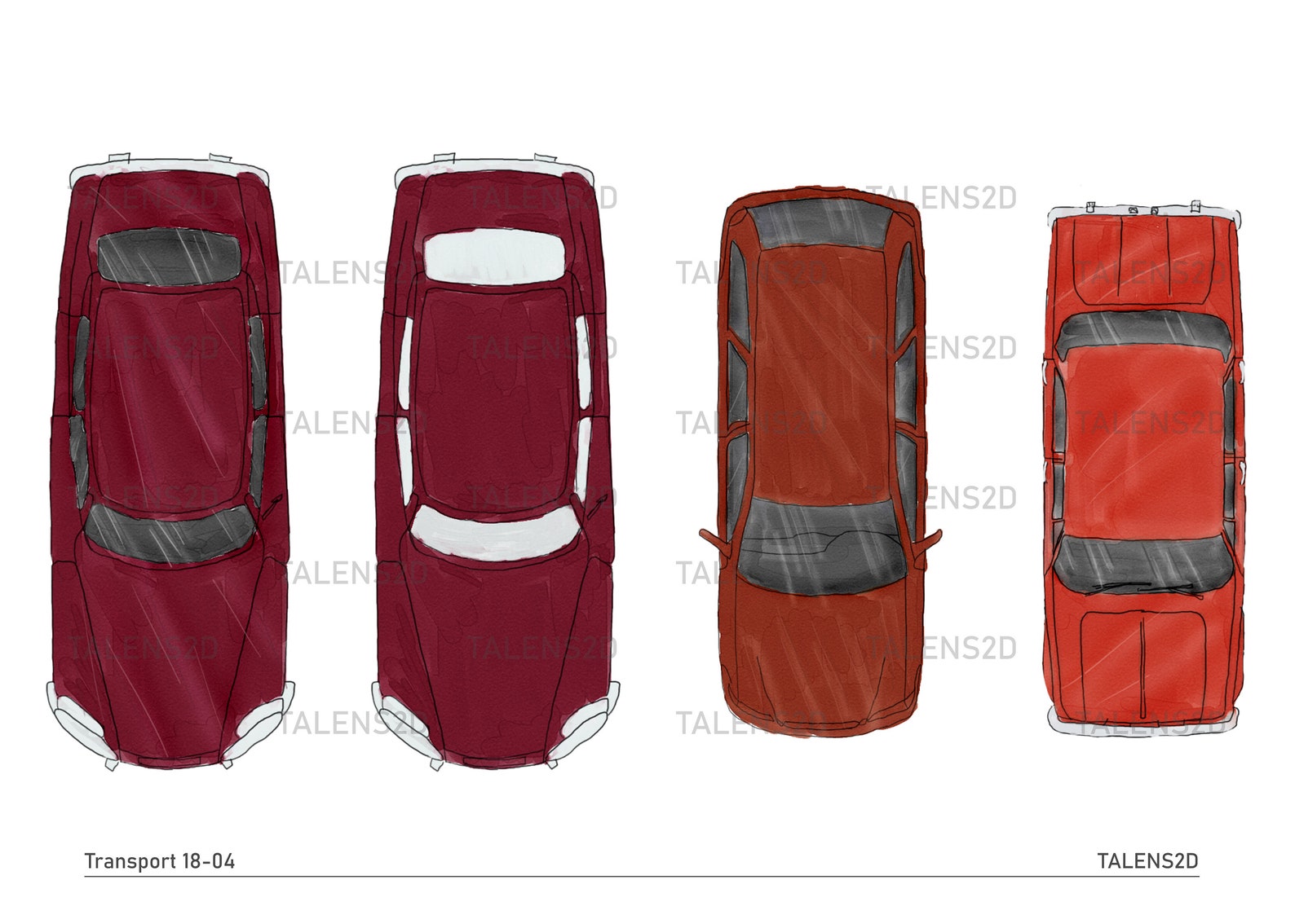Car Top View PNG: 2D Floor Plan Graphics (digital Download) - Etsy