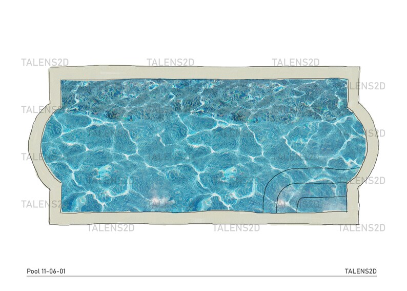 Pool Top View, 2D Landscape Top View for Floor Plans, PNG Files for ...