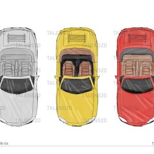 Car Top View PNG: 2D Floor Plan Graphics (digital Download) - Etsy