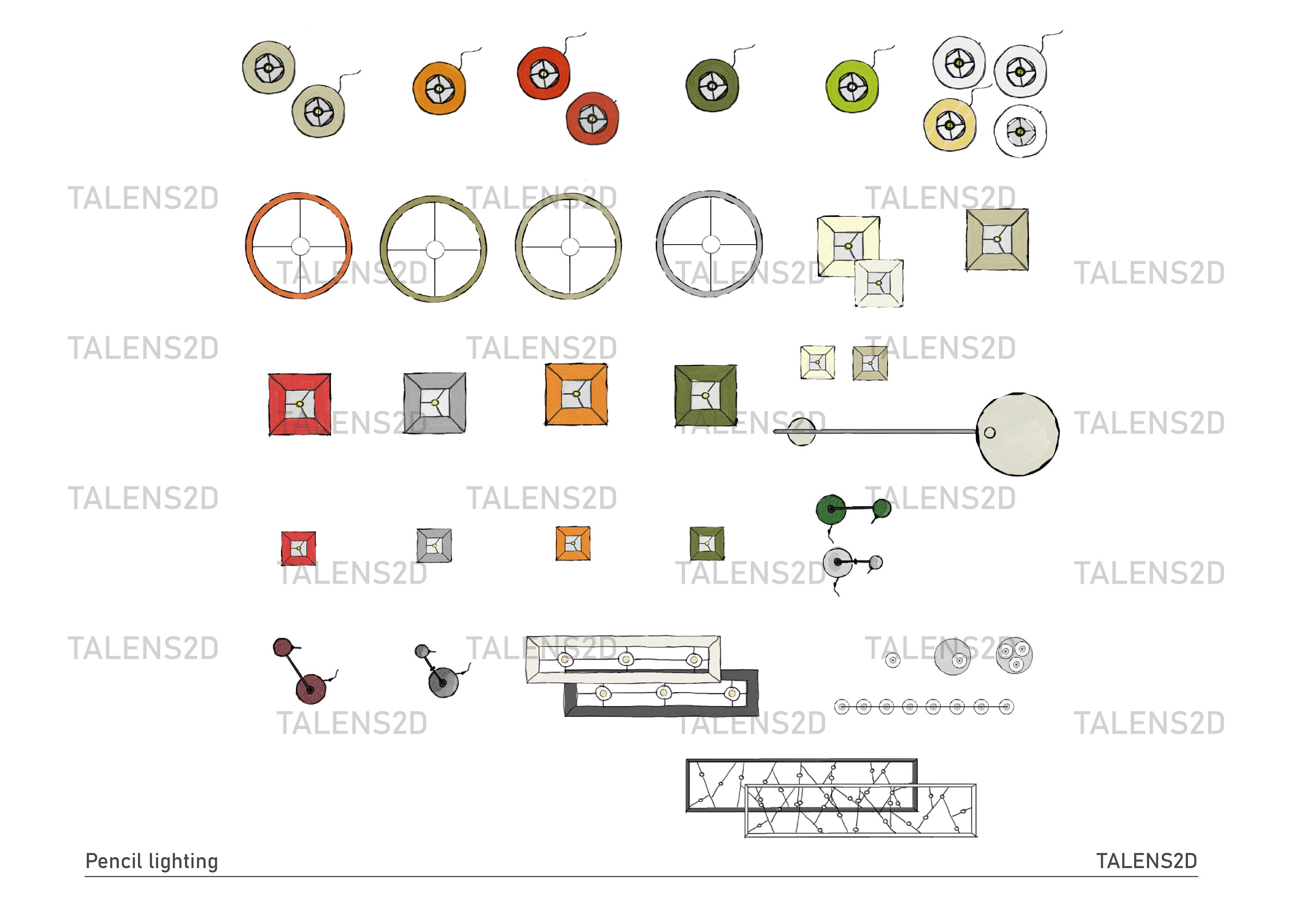 Lamp Top View 2D Furniture Top View for Floor Plans PNG - Etsy UK