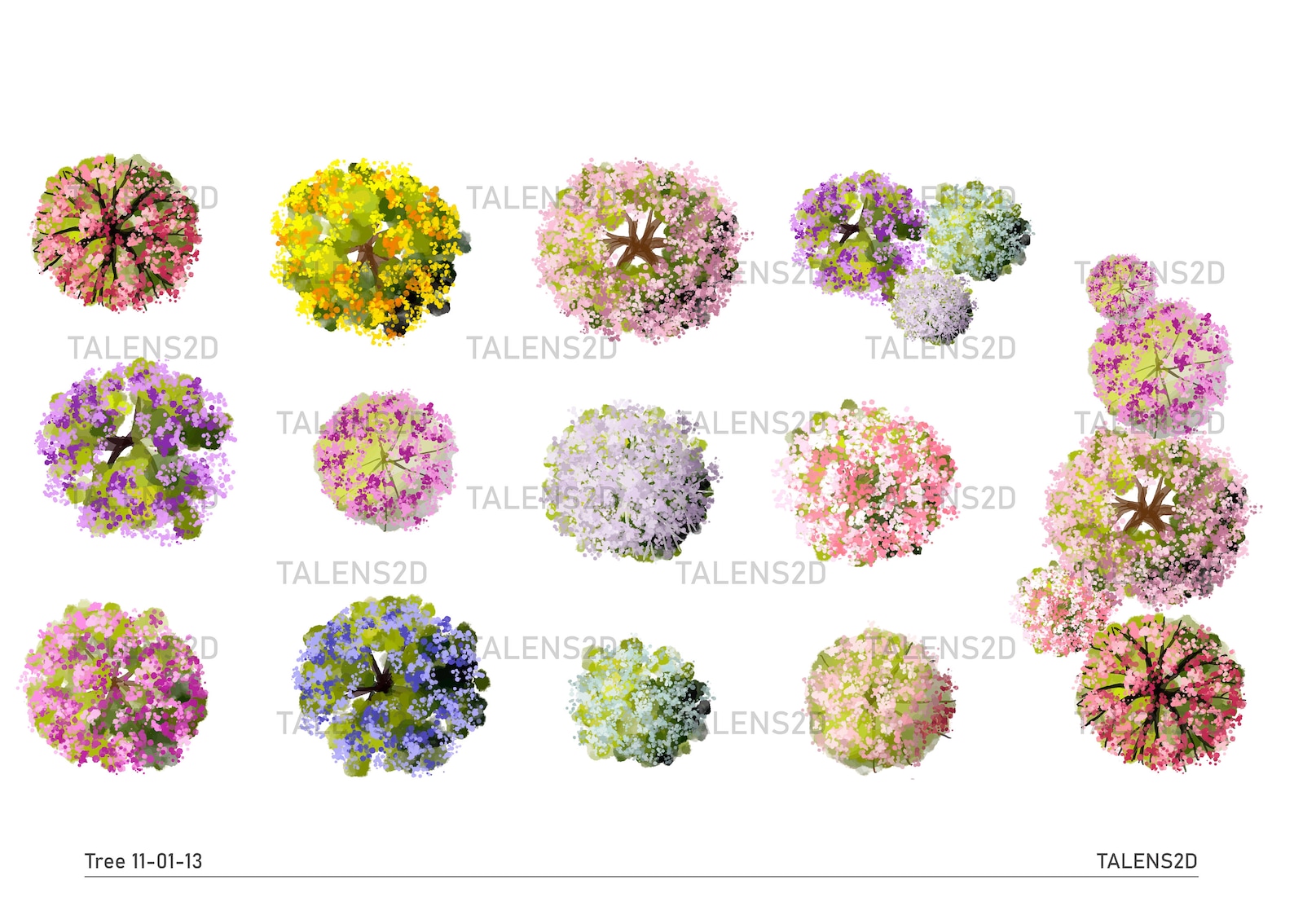Tree Top View, 2D Landscape Clipart in PNG - Etsy