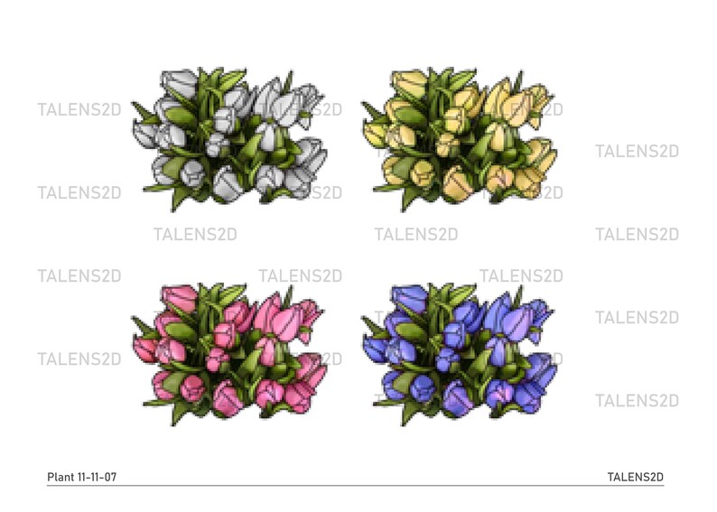 Plant Top View, Landscape Plants, Hand Painted Plant Top Symbols for ...