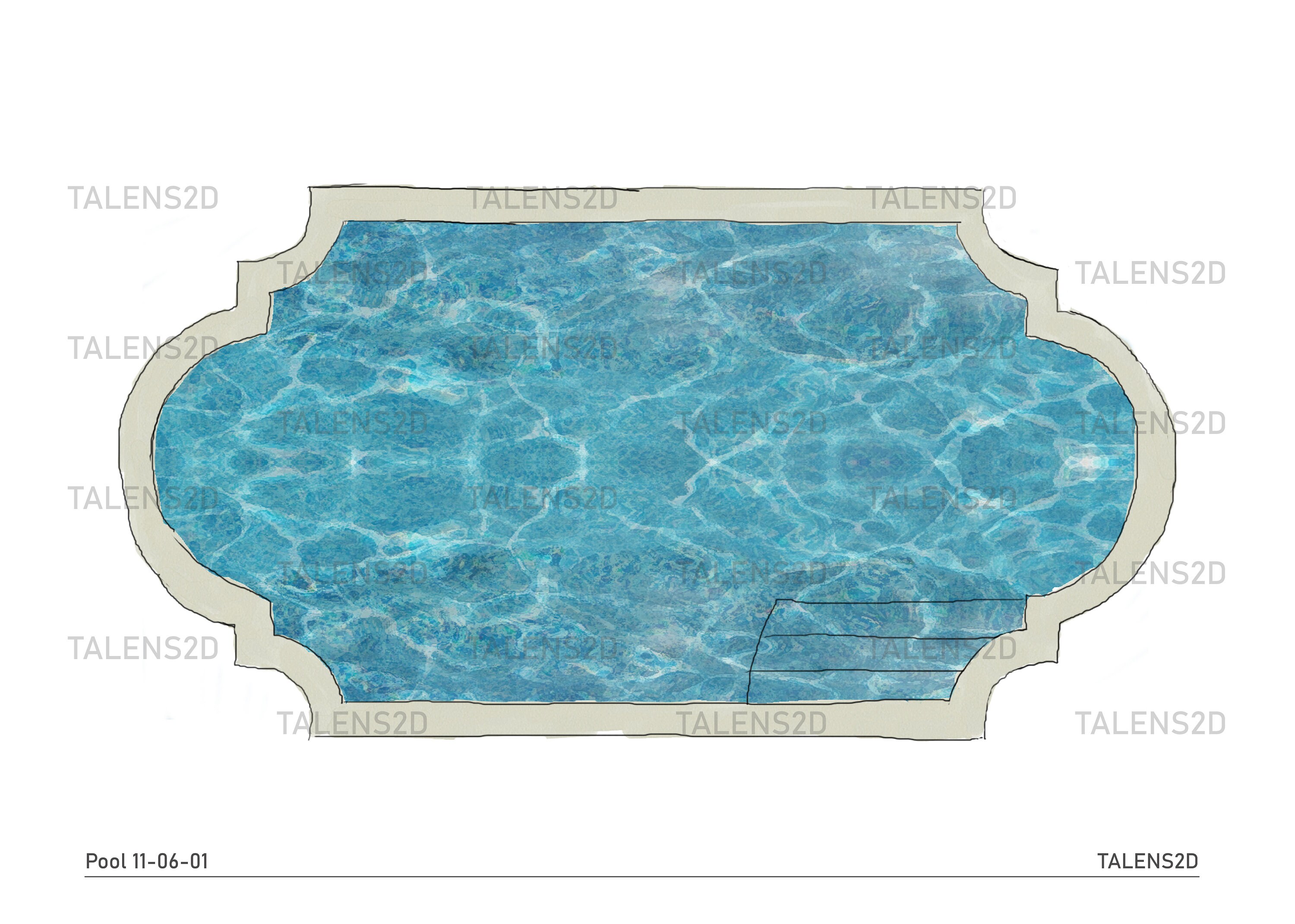 Pool Top View, 2D Landscape Top View for Floor Plans, PNG Files for ...