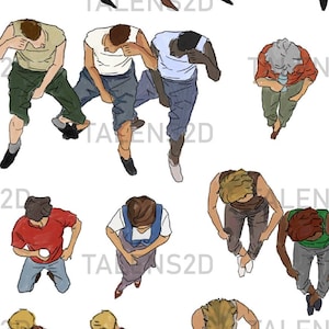 People Top View 2D Landscape Top View for Floor Plans PNG - Etsy
