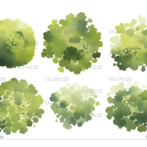 Tree Top View, 2D Landscape Clipart in PNG - Etsy