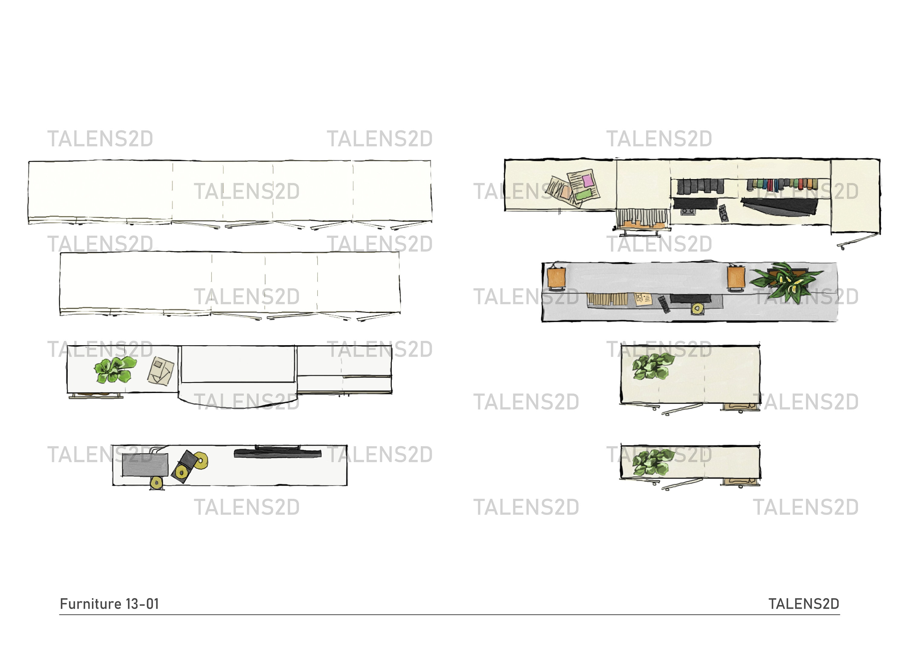 Cabinet Top View, 2D Top View PNG for Floor Plan, PNG Files for ...