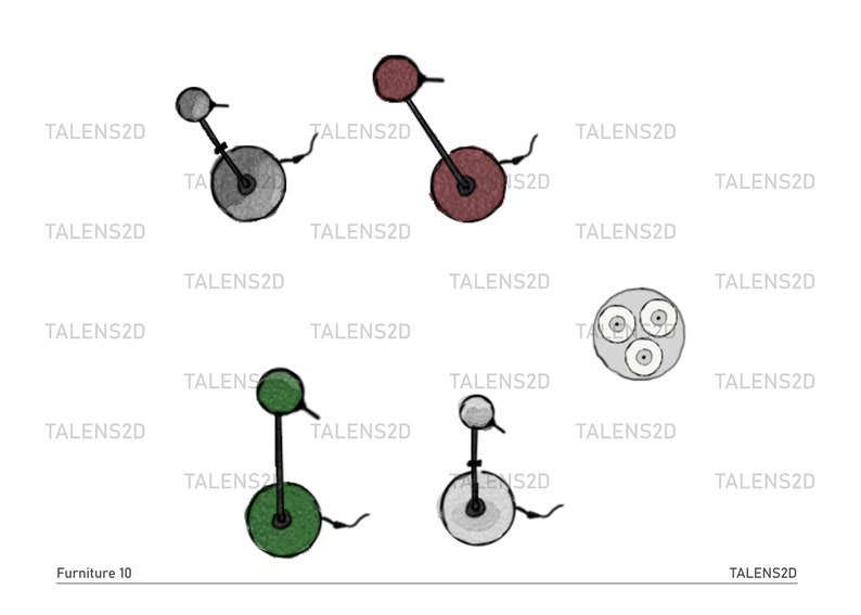 Lamp Top View, 2D Furniture Top View for Floor Plans, PNG Files for ...