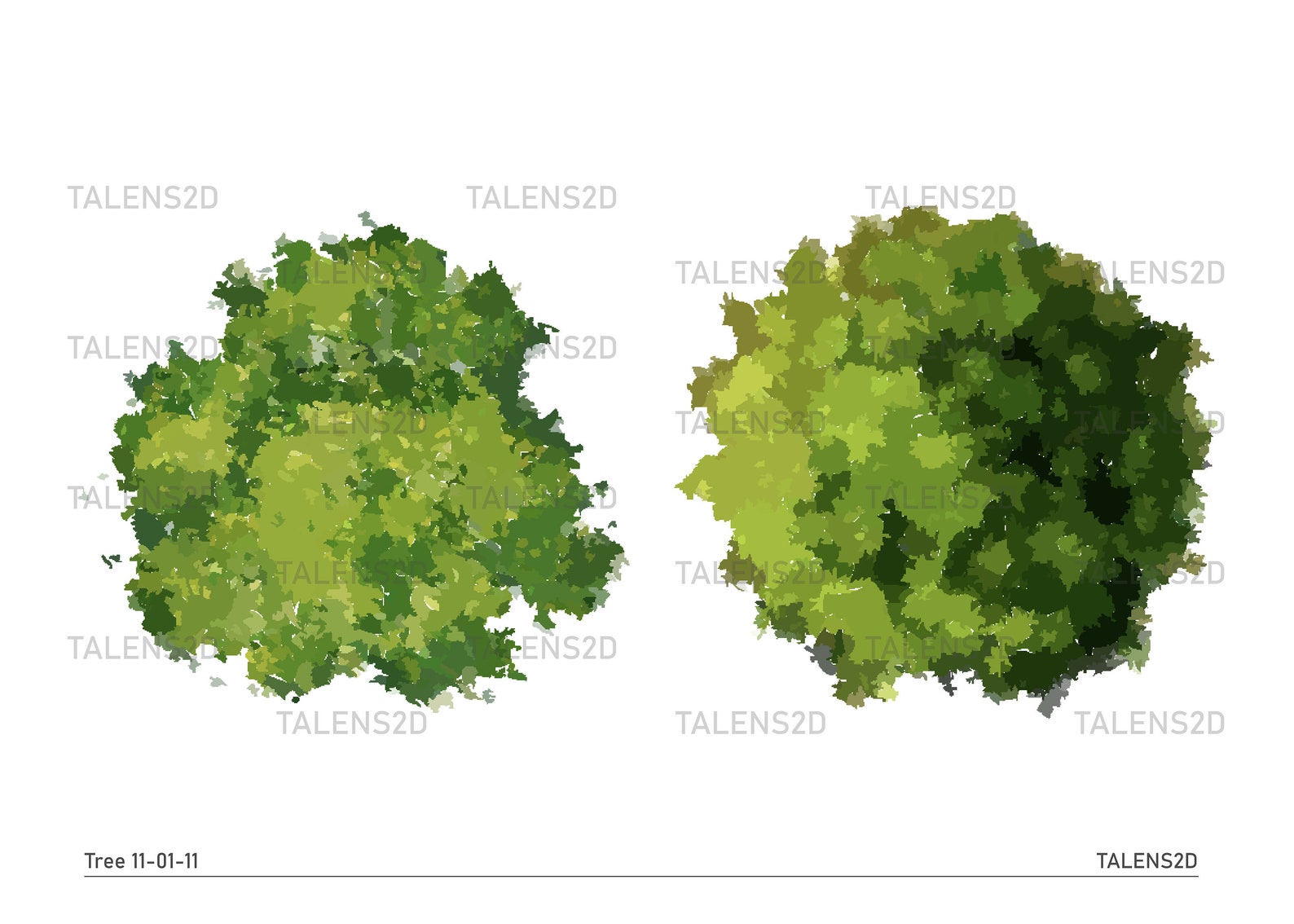 Tree Top View, 2D Landscape Clipart in PNG - Etsy