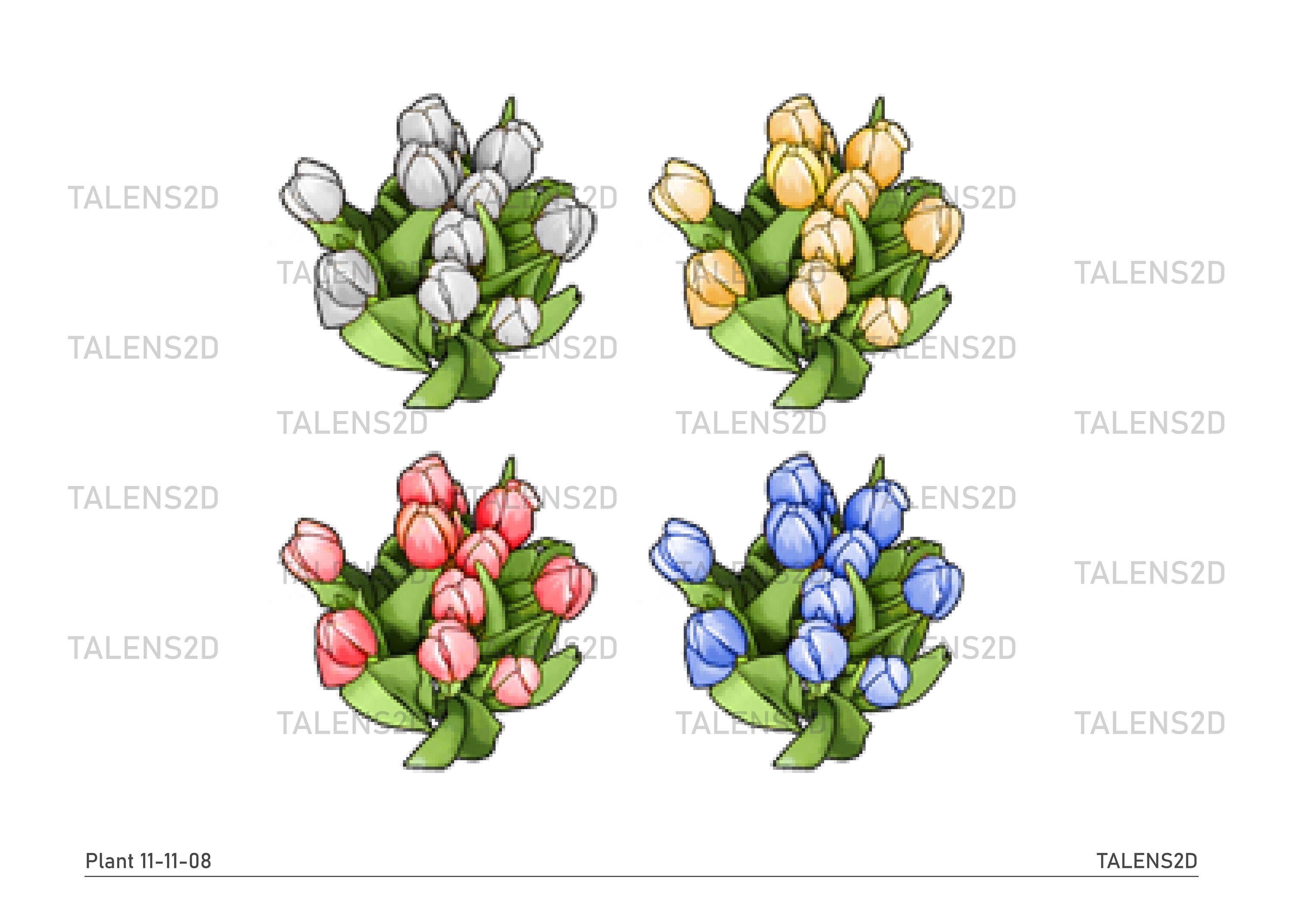 Hand-painted Plant Top View Symbols: Landscape Architecture (PNG Files ...