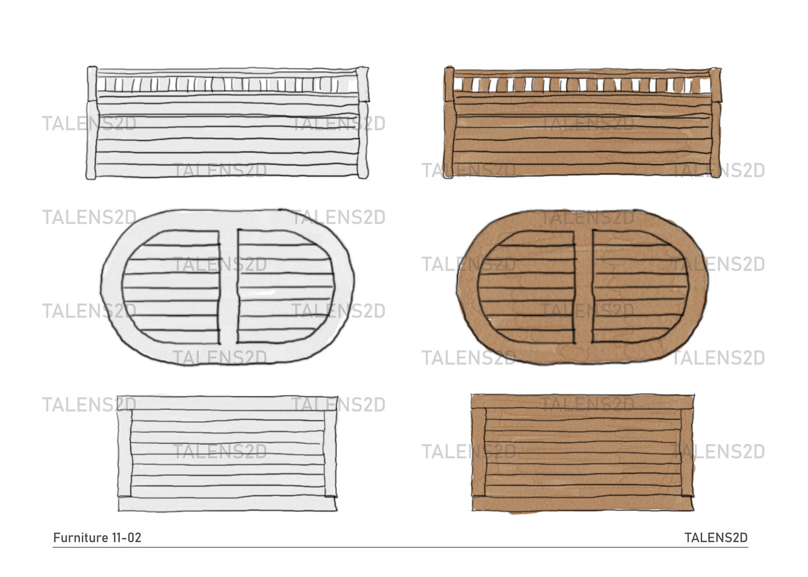 Garden Furniture Top View: 2D Landscape Floor Plan (PNG Files) - Etsy